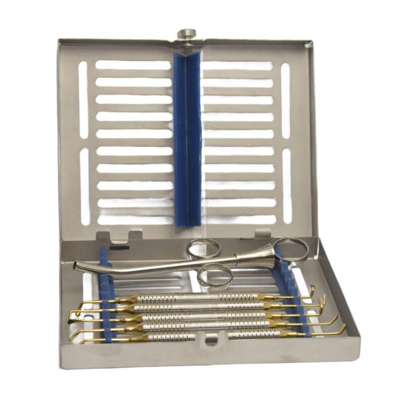 Maxillary Sinus Lift Instruments Set in Stainless Steel Cassette